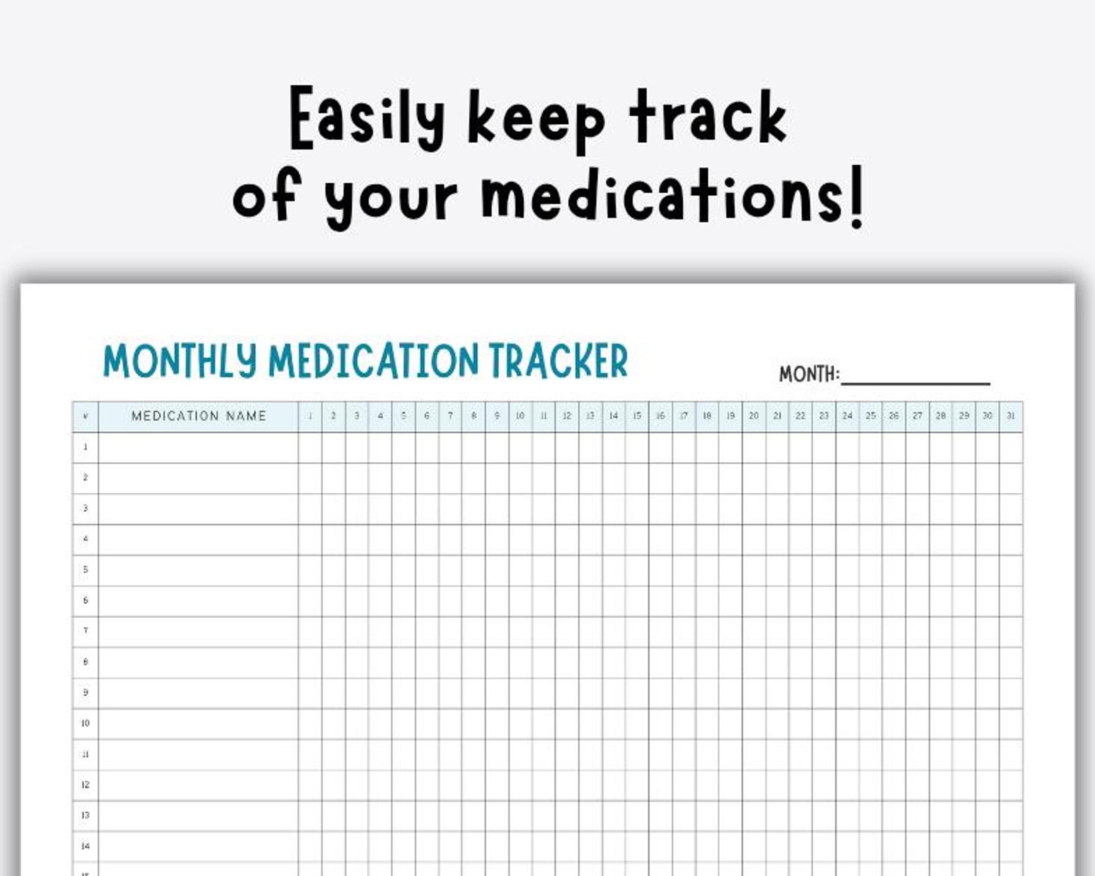 Printable Medicine Tracker | Medication Administration Record | Daily ...