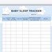 Baby Sleep Tracker Printable Sheet for Monitoring Sleep Patterns, Naps ...