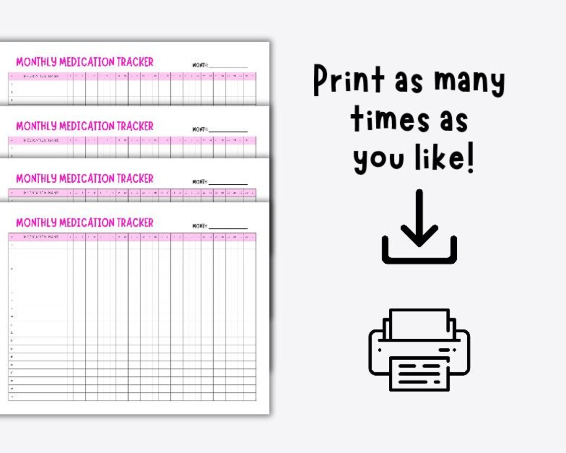 Printable Medicine Tracker | Medication Administration Record | Daily ...