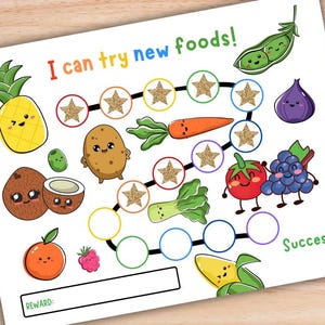 Reward Chart for Picky Eaters, Healthy Eating Rewards, Try New Foods ...