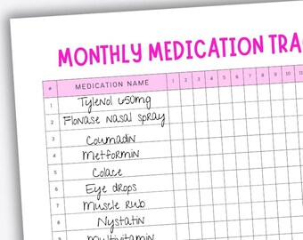 Printable Medicine Tracker Medication Administration Record Daily ...