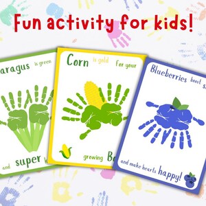 Handprint Fruit Veggie Art Bundle, 50 Food Designs, Printable Crafts ...