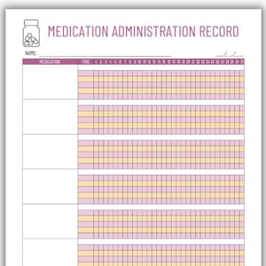 MAR | Medication Administration Record | Printable Medicine Record ...