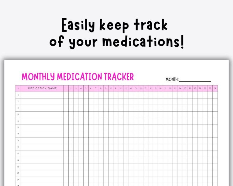 Printable Medicine Tracker | Medication Administration Record | Daily ...