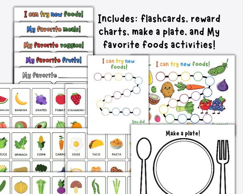 Healthy Food Activity Bundle, Food Matching, Reward Chart, Favorite ...