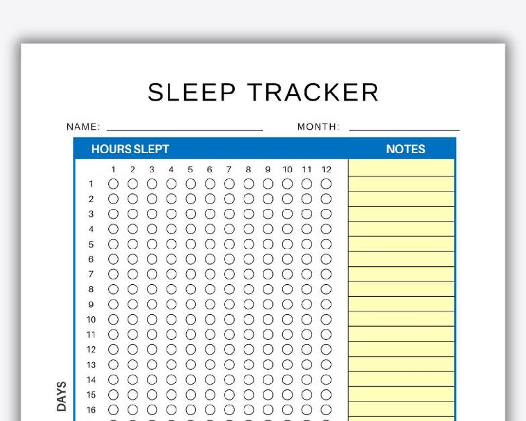 Printable Sleep Tracker, Sleep Log, Bedtime Goal, Sleep Schedule ...