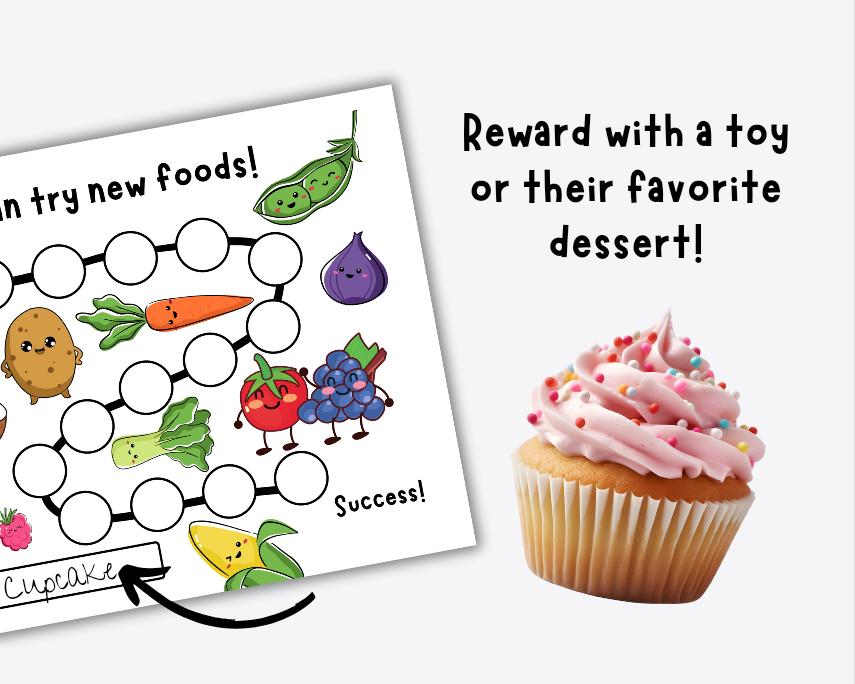Reward Chart for Picky Eaters, Healthy Eating Rewards, Try New Foods ...