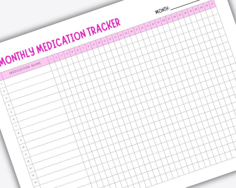 Printable Medicine Tracker Medication Administration Record Daily ...