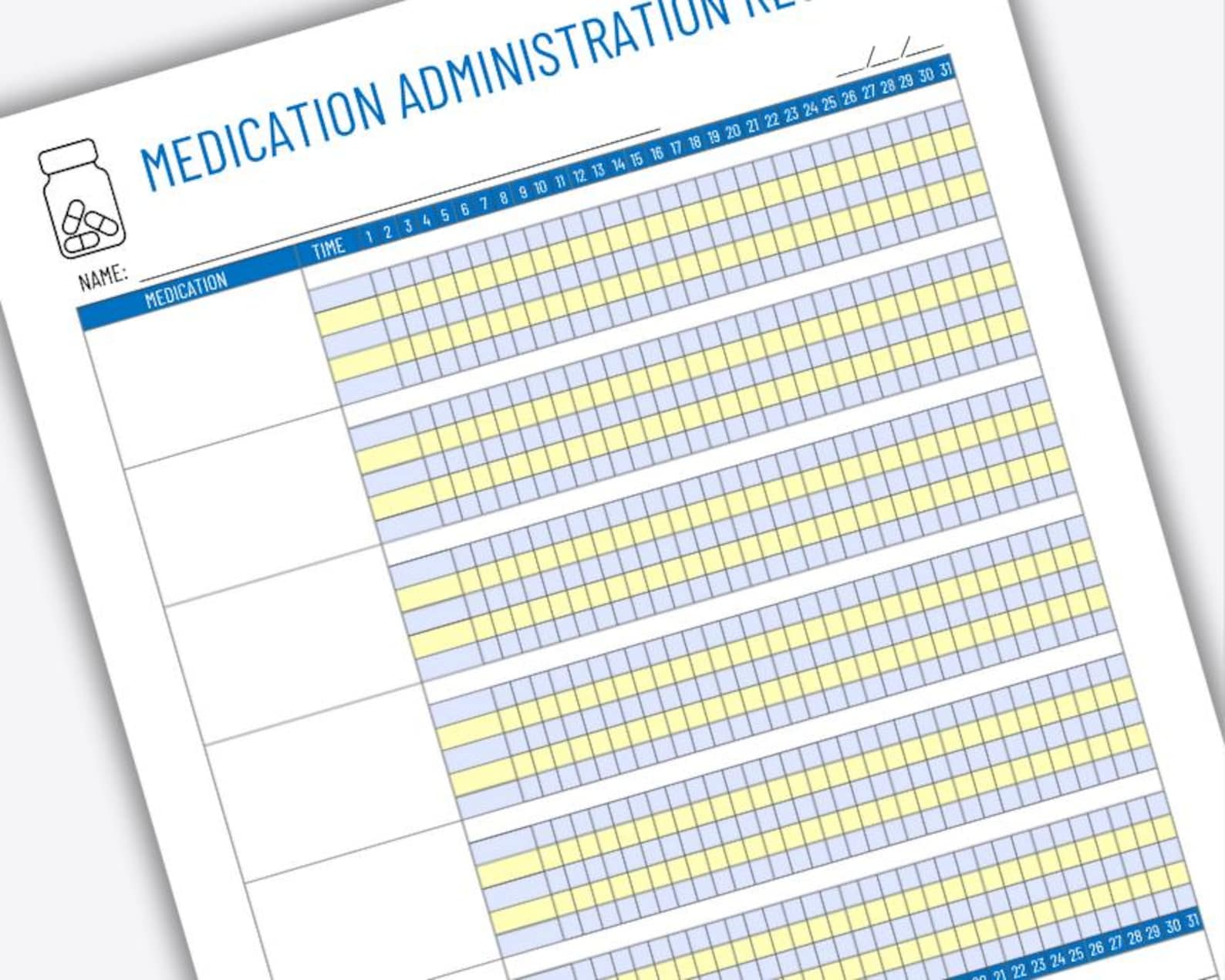 MAR | Medication Administration Record | Printable Medicine Record ...