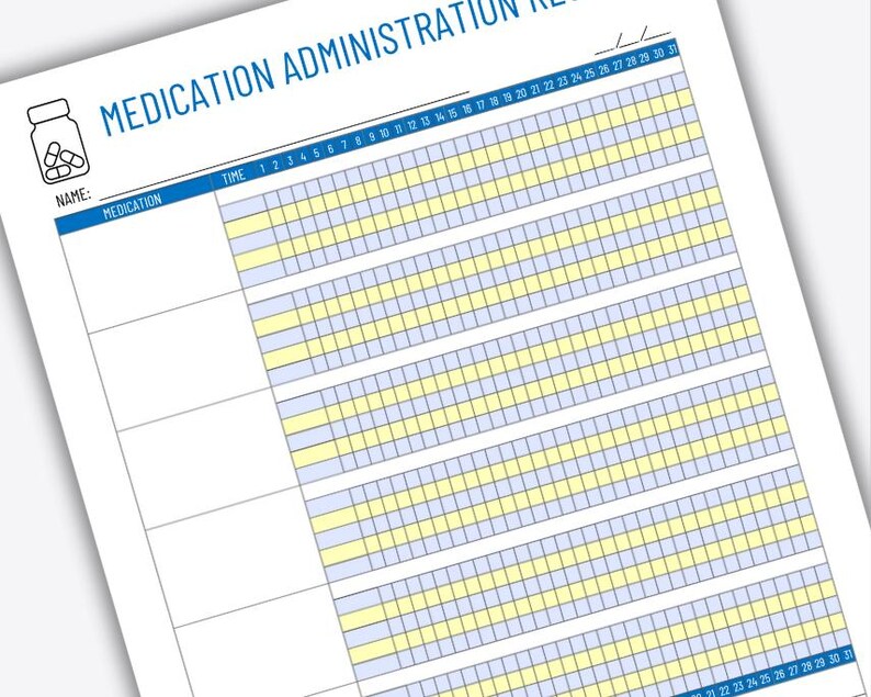 MAR | Medication Administration Record | Printable Medicine Record ...
