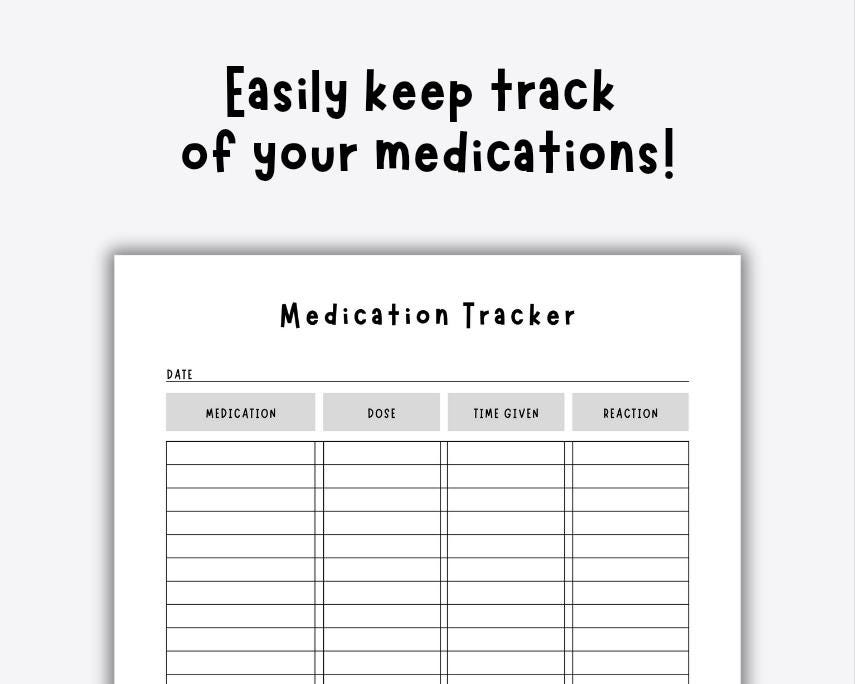 Printable Medicine Tracker | Medication Administration Record | Daily ...