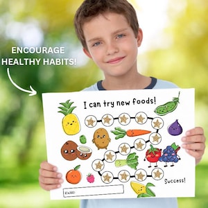 Reward Chart for Picky Eaters, Healthy Eating Rewards, Try New Foods ...