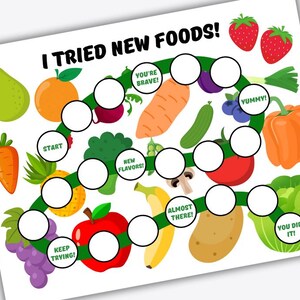 Reward Chart for Picky Eaters, Healthy Eating Rewards, Try New Foods ...