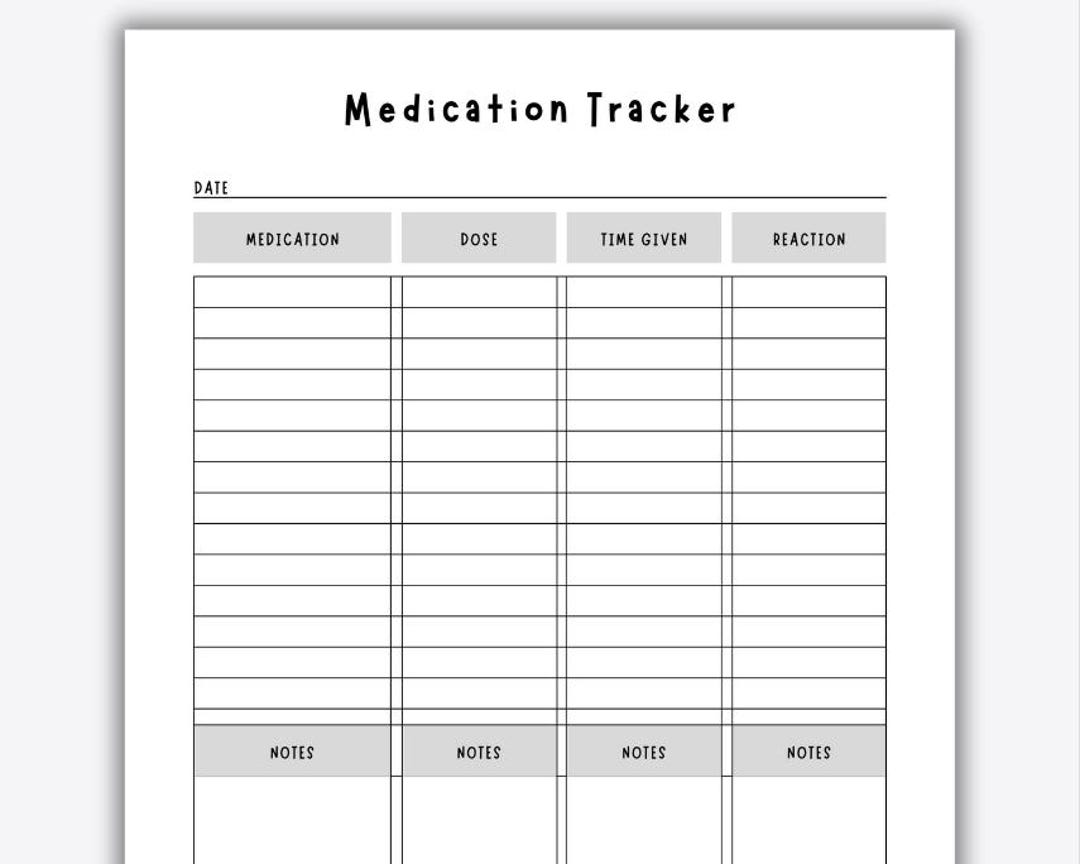 Printable Medicine Tracker | Medication Administration Record | Daily ...