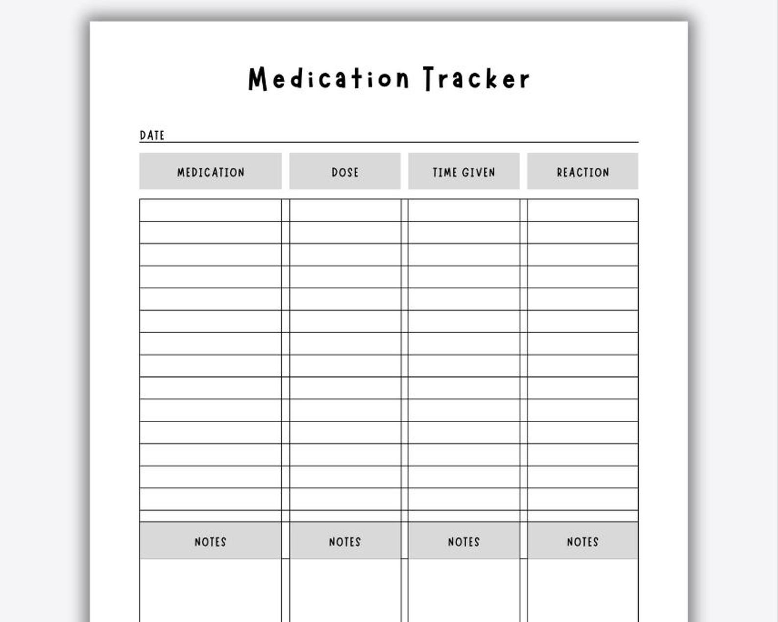 Printable Medicine Tracker | Medication Administration Record | Daily ...