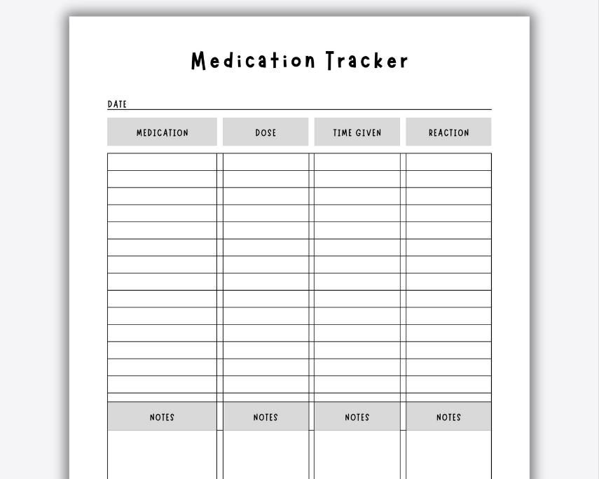 Printable Medicine Tracker | Medication Administration Record | Daily ...