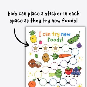 Reward Chart for Picky Eaters, Healthy Eating Rewards, Try New Foods ...