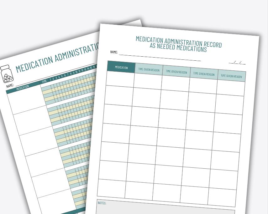 MAR | Medication Administration Record | Printable Medicine Record ...