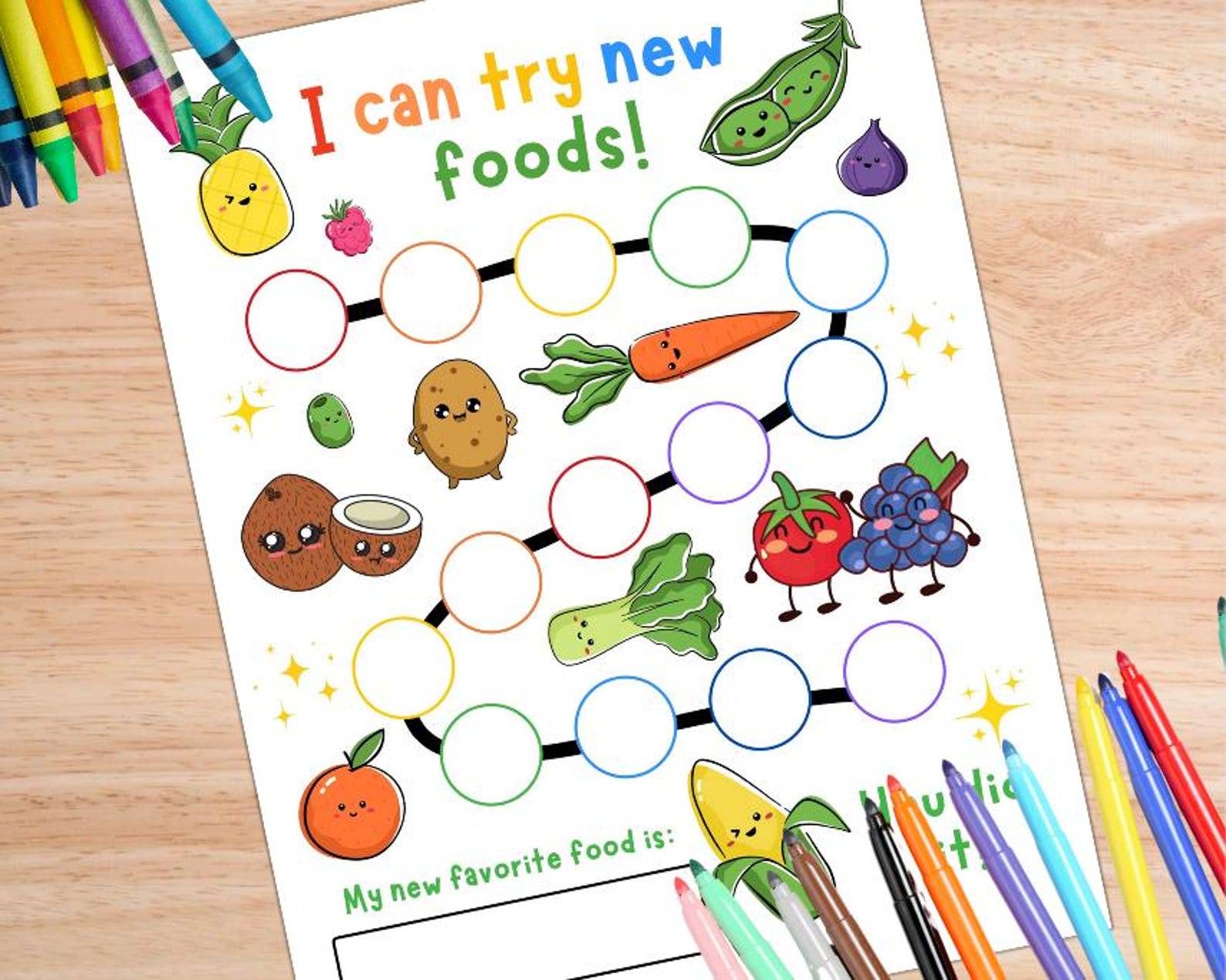 Reward Chart for Picky Eaters, Healthy Eating Rewards, Try New Foods ...