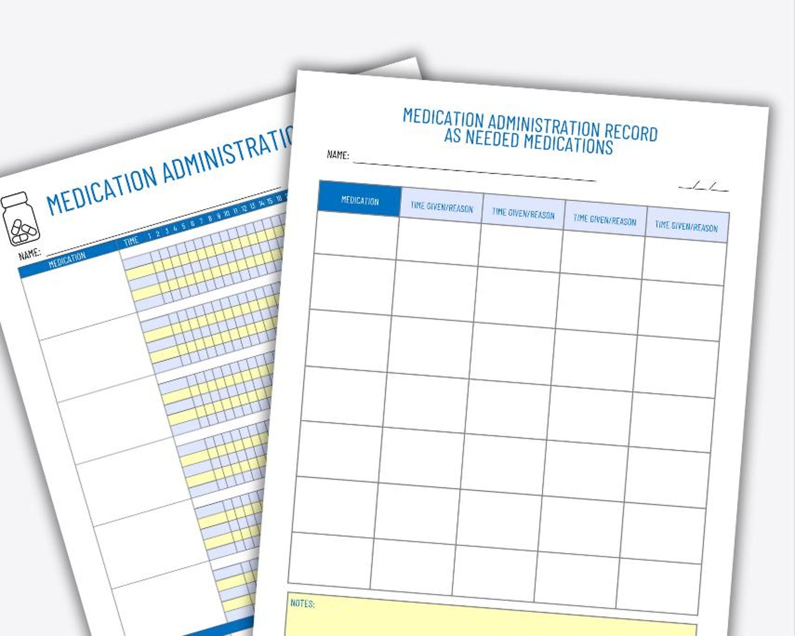MAR | Medication Administration Record | Printable Medicine Record ...