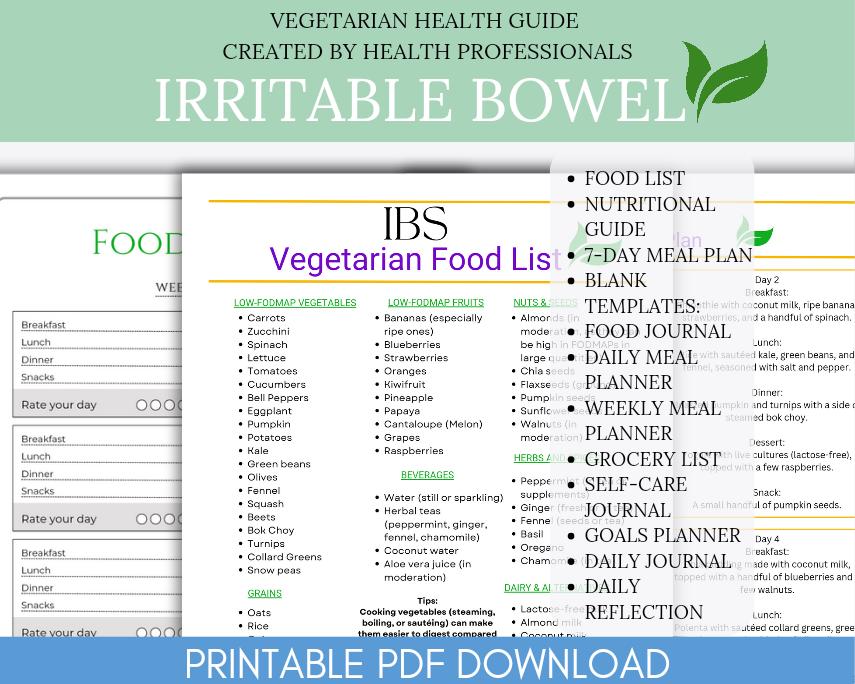 Healthy Meal Plan for Irritable Bowel Syndrome, Printable Food List for ...