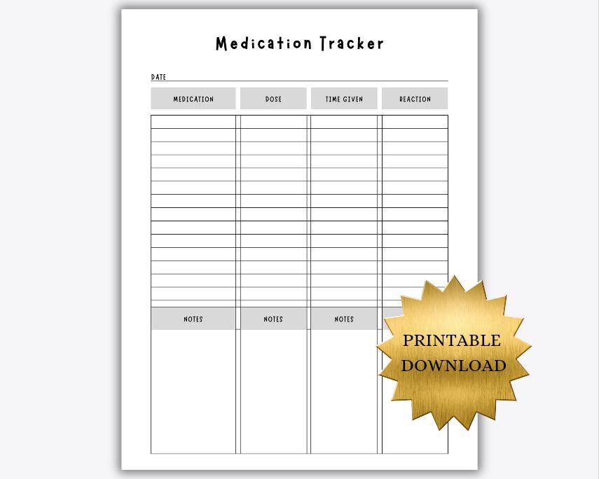 Printable Medicine Tracker | Medication Administration Record | Daily ...