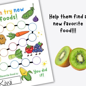 Reward Chart for Picky Eaters, Healthy Eating Rewards, Try New Foods ...