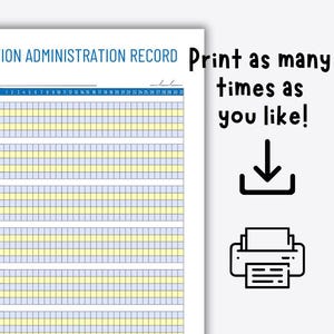 MAR | Medication Administration Record | Printable Medicine Record ...