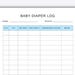 Printable Baby Diaper Log, Newborn Diaper Change Log Sheet, Printable ...