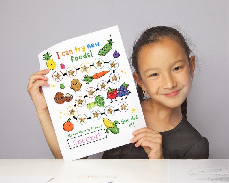 Reward Chart for Picky Eaters, Healthy Eating Rewards, Try New Foods ...