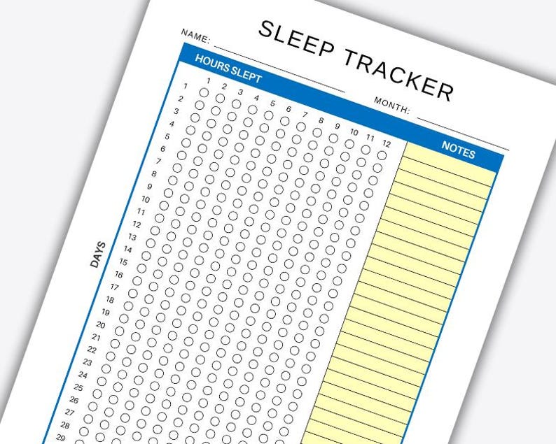 Printable Sleep Tracker, Sleep Log, Bedtime Goal, Sleep Schedule ...