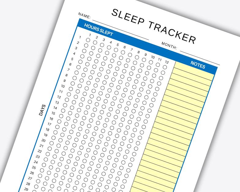 Printable Sleep Tracker, Sleep Log, Bedtime Goal, Sleep Schedule Tracker, Sleep Better, Track ...