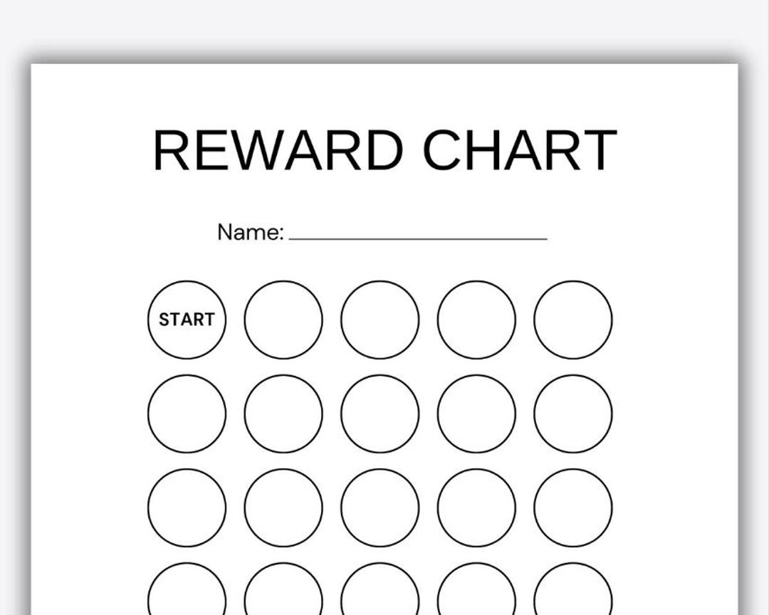 Printable Adult Reward Chart, Sticker Chart, Motivation, Goals, Habit ...