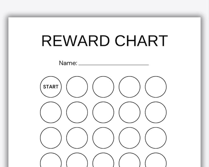 Printable Adult Reward Chart, Sticker Chart, Motivation, Goals, Habit ...