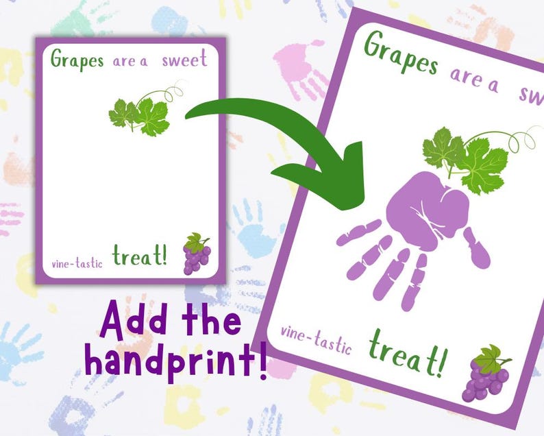 Handprint Fruit Veggie Art Bundle, 50 Food Designs, Printable Crafts ...