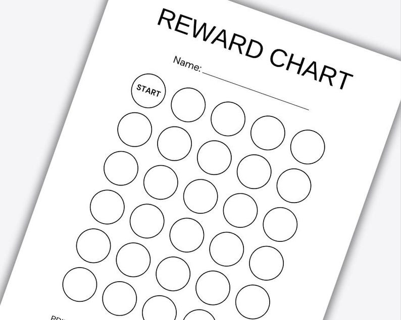 Printable Adult Reward Chart, Sticker Chart, Motivation, Goals, Habit ...