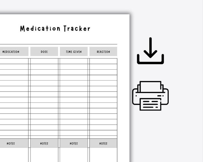 Printable Medicine Tracker | Medication Administration Record | Daily ...