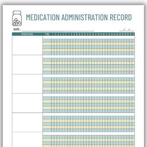 MAR | Medication Administration Record | Printable Medicine Record ...