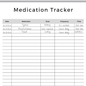 Printable Medicine Tracker | Medication Administration Record | Daily ...