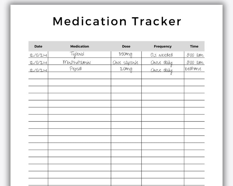 Printable Medicine Tracker | Medication Administration Record | Daily ...