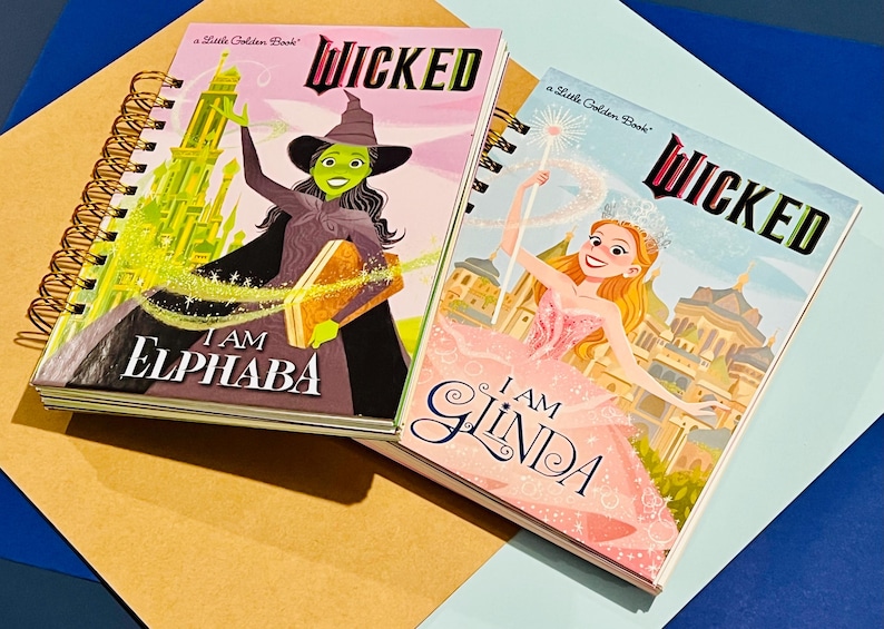 Wicked Golden Book Journal, Upcycled Notebook, Elphaba Glinda - Etsy