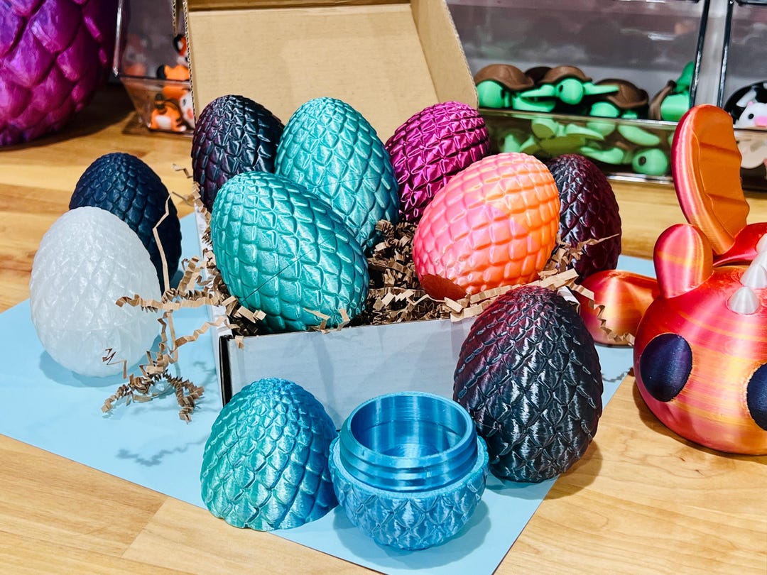 3D Printed Dragon Egg Containers- Party Favors, Dnd Campaings, Easter ...