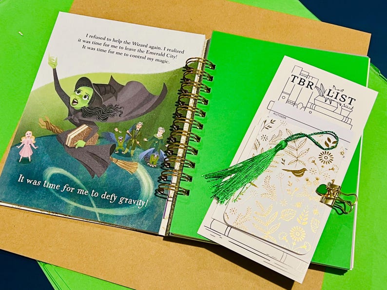 Wicked Golden Book Journal, Upcycled Notebook, Elphaba Glinda - Etsy