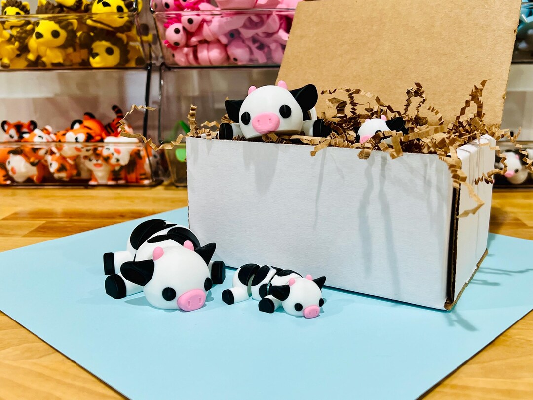 Articulated Cow Fidget Toy: 3D Printed Farm Animal Party Favor - Etsy