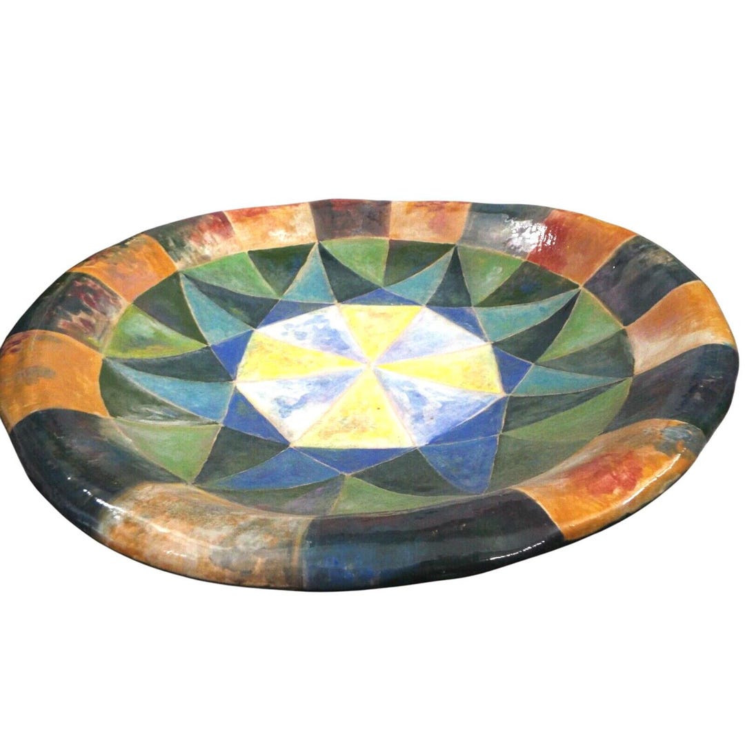 Vintage Large 16 Studio Art Pottery Multi Color Bowl - Etsy