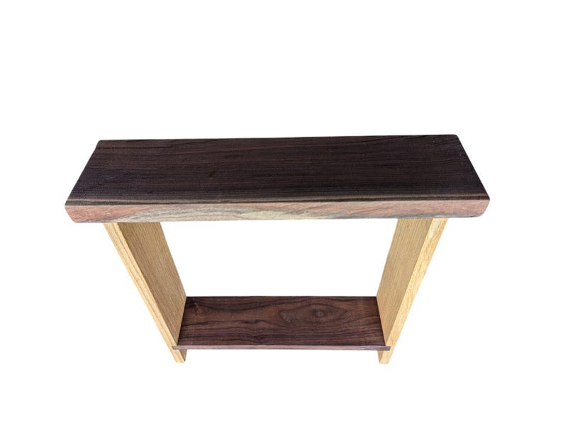 Handmade Walnut and Oak Slim Side Table - Etsy