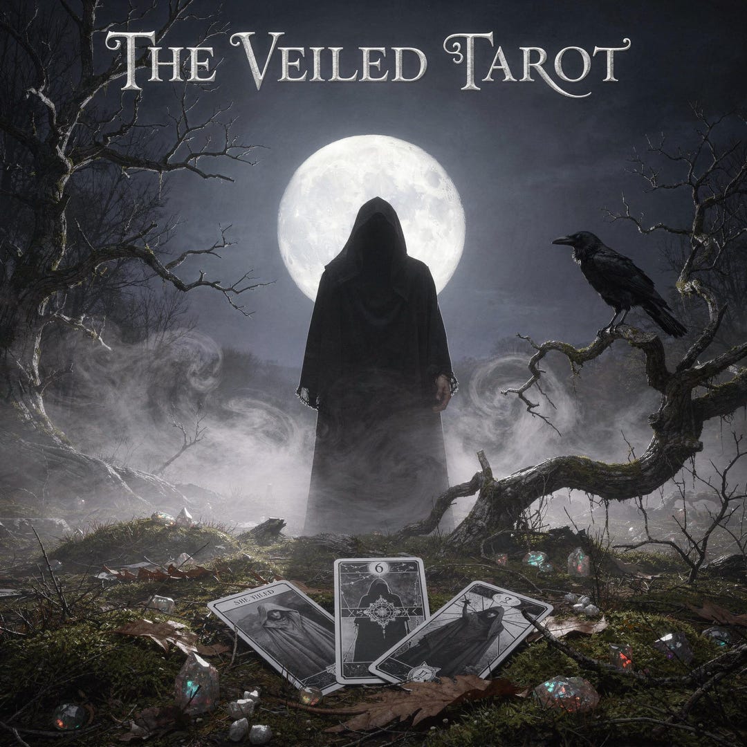 The Veiled Tarot 78 Card Deck | Gothic Dark Silhouette Shadow Work ...