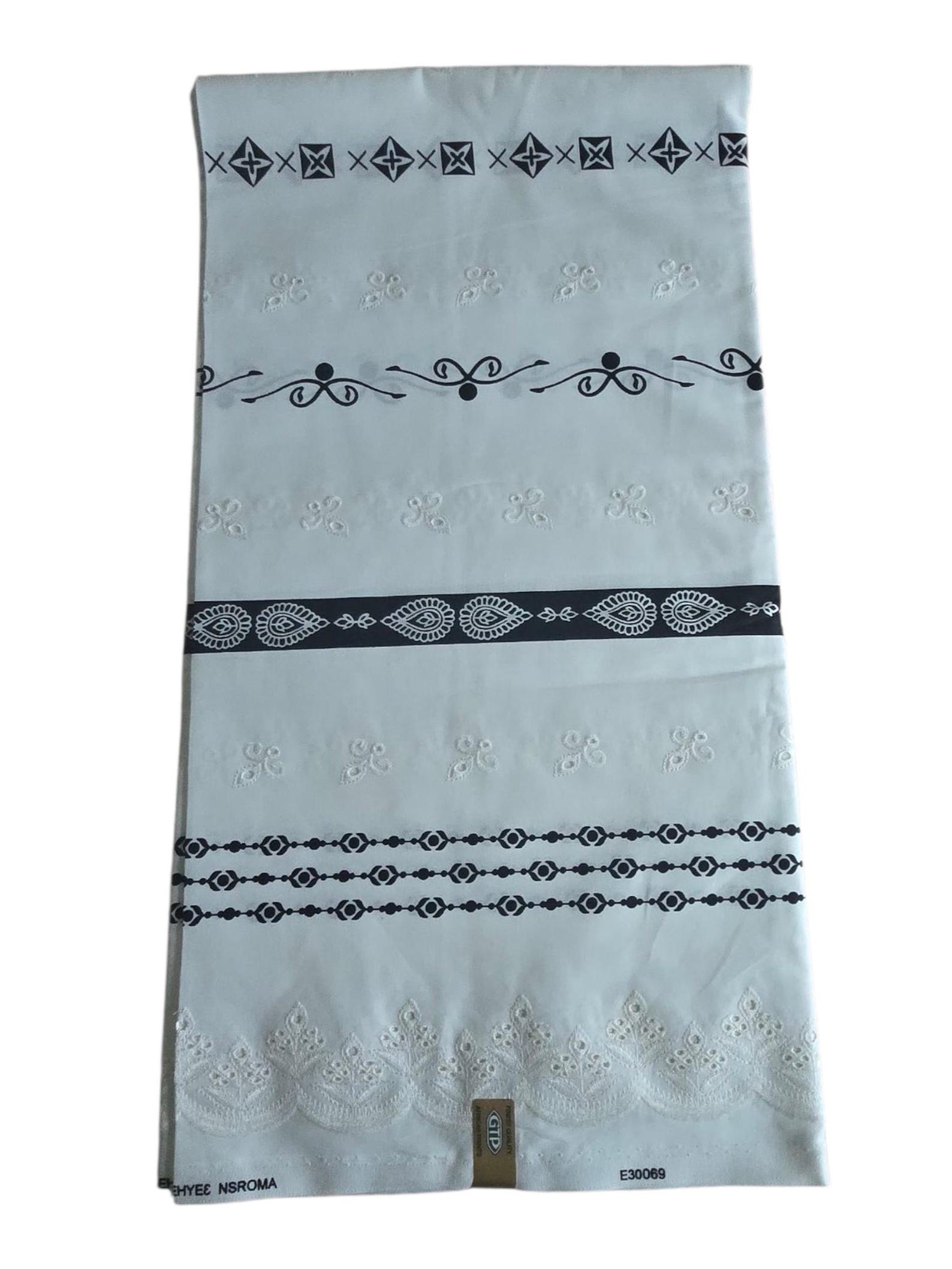 African Wax Print - GTP Nsroma Black and White Ankara Fabric 6 Yards - Etsy