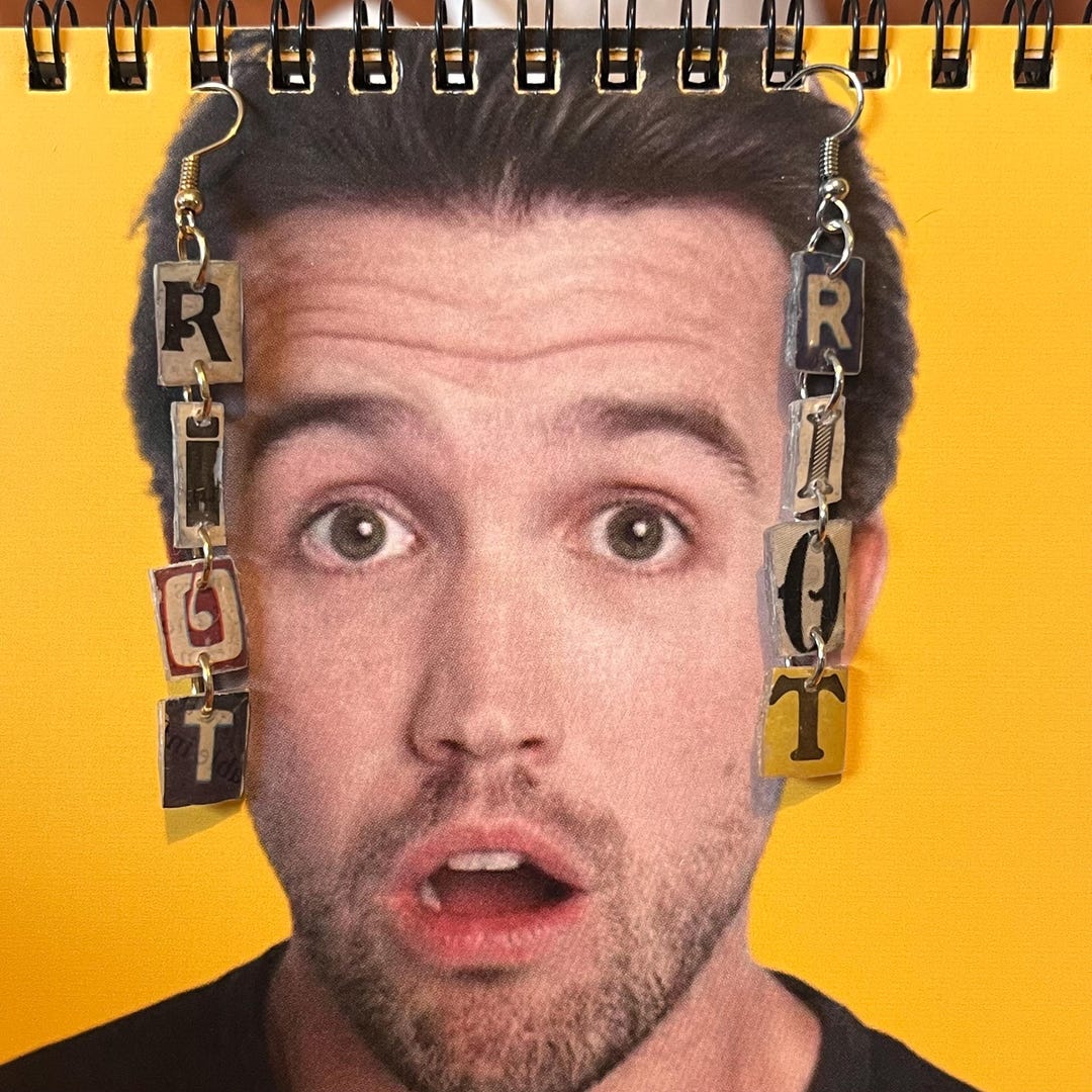 Mac Riot Earrings - Magazine Ransom Note - Handmade Unique Gift - It’s ...