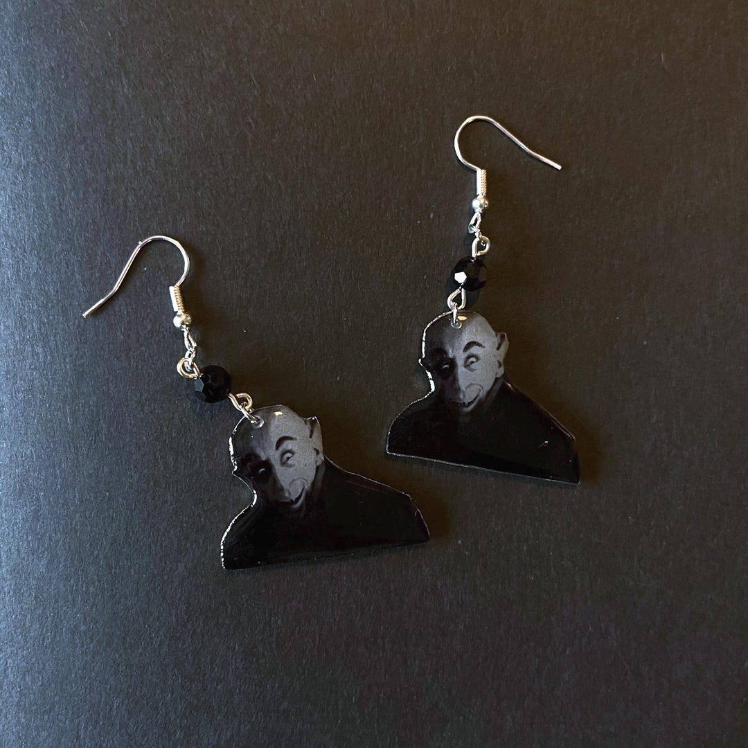 Nosferatu Spongebob Vampire Earrings - Handmade Unique Gift - Quirky ...